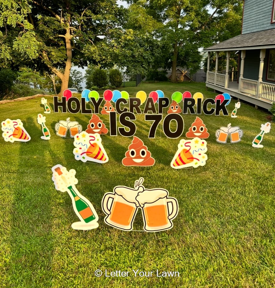 Large letters and emojis